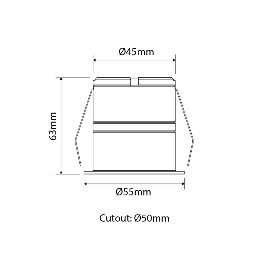 50mm Pico-7 LED Downlight 7w White CCT 21582, 21665 Domus Lighting ...