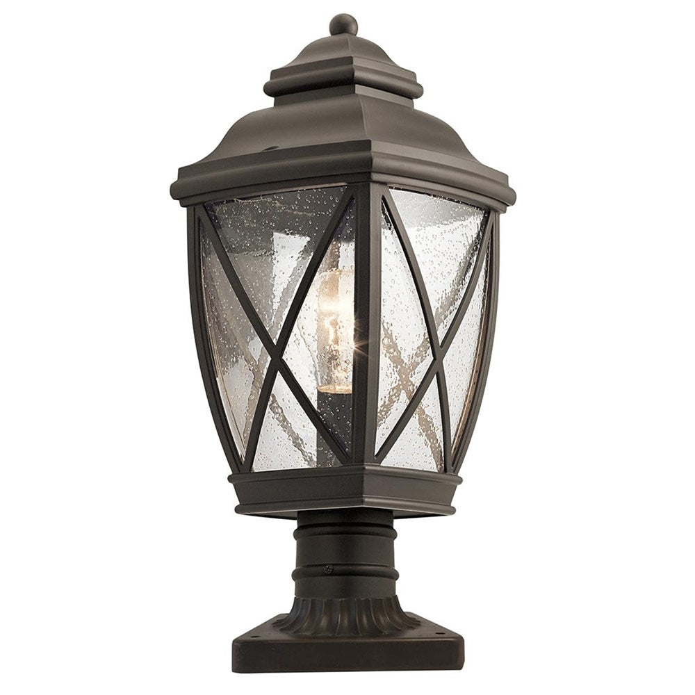 Elstead 7.5" Tangier Pedestal Lantern Medium in Olde Bronze