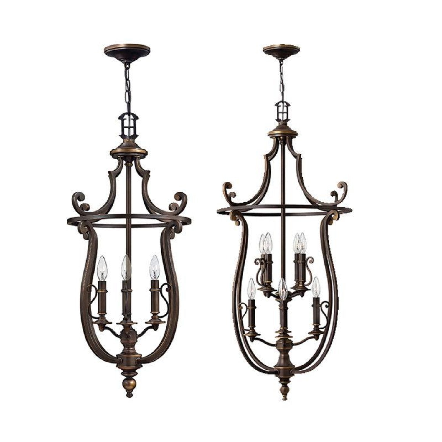 Elstead Plymouth 4Lt/8Lt Pendant Light E14 in Old Bronze Elstead