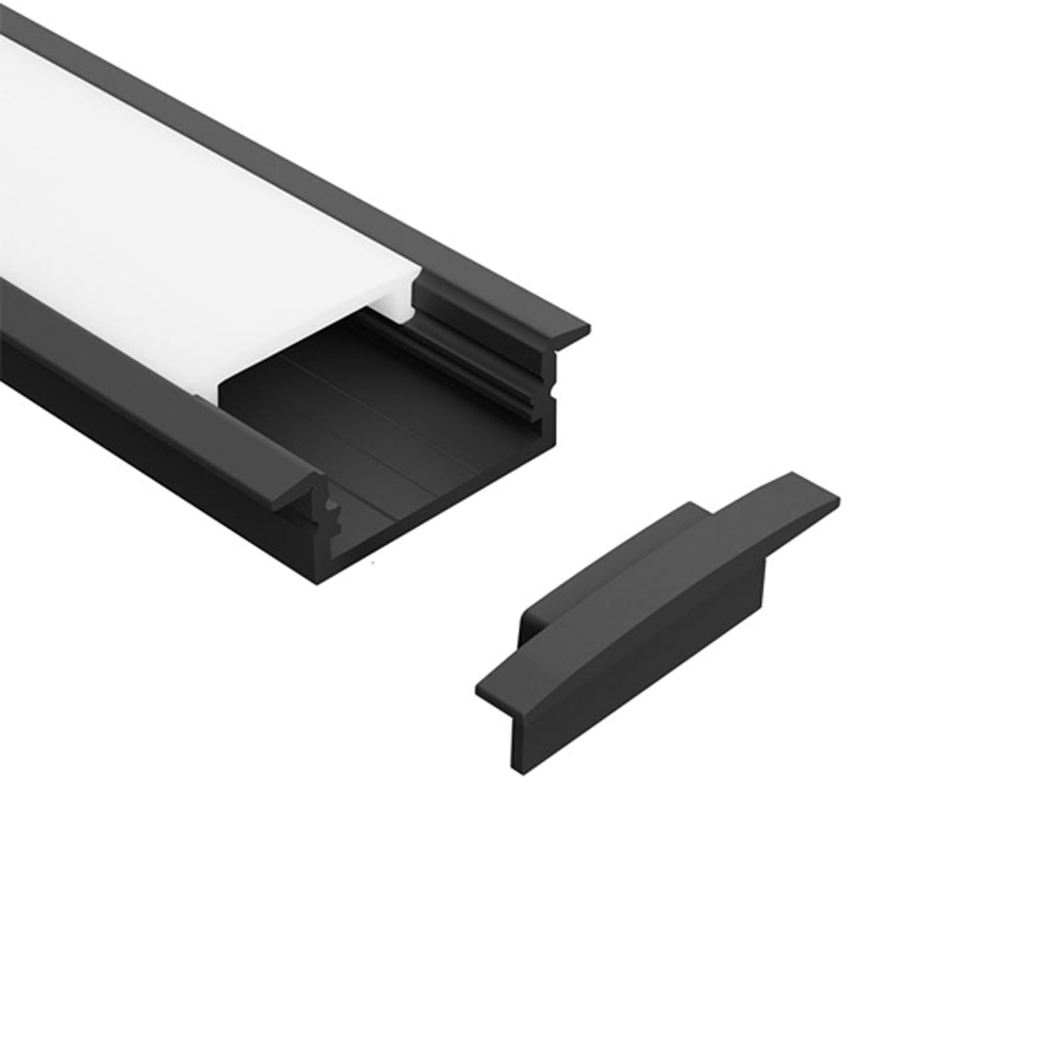 Acc. - LED Channel 250 End Cap in Black, Silver or White - The Lighting ...