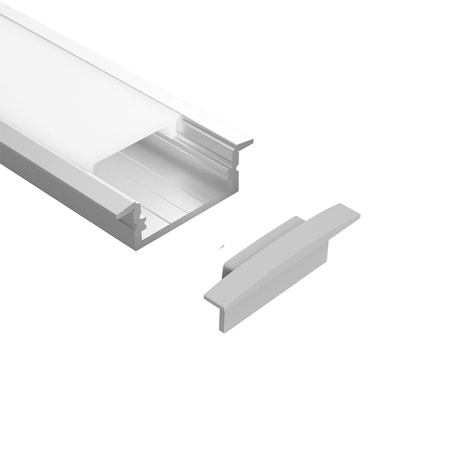 Acc. - LED Channel 250 End Cap in Black, Silver or White - The Lighting ...