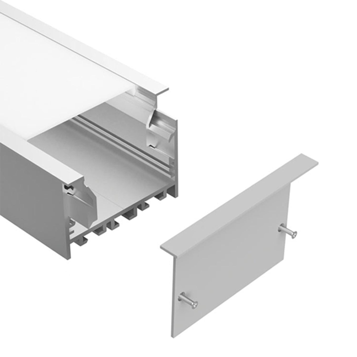 Acc. - LED Channel 280 End Cap in Silver - The Lighting Outlet NZ