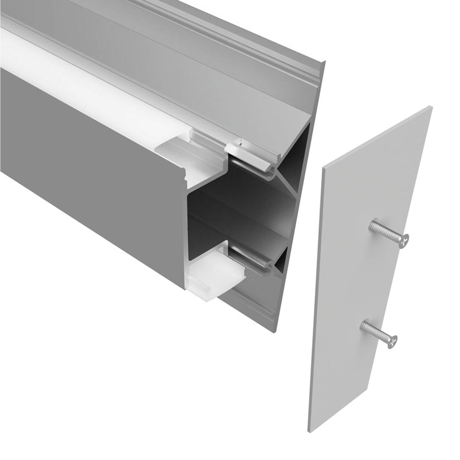 40mm x 83mm LED Channel 630 Wall Mounted Profile in Silver - The ...