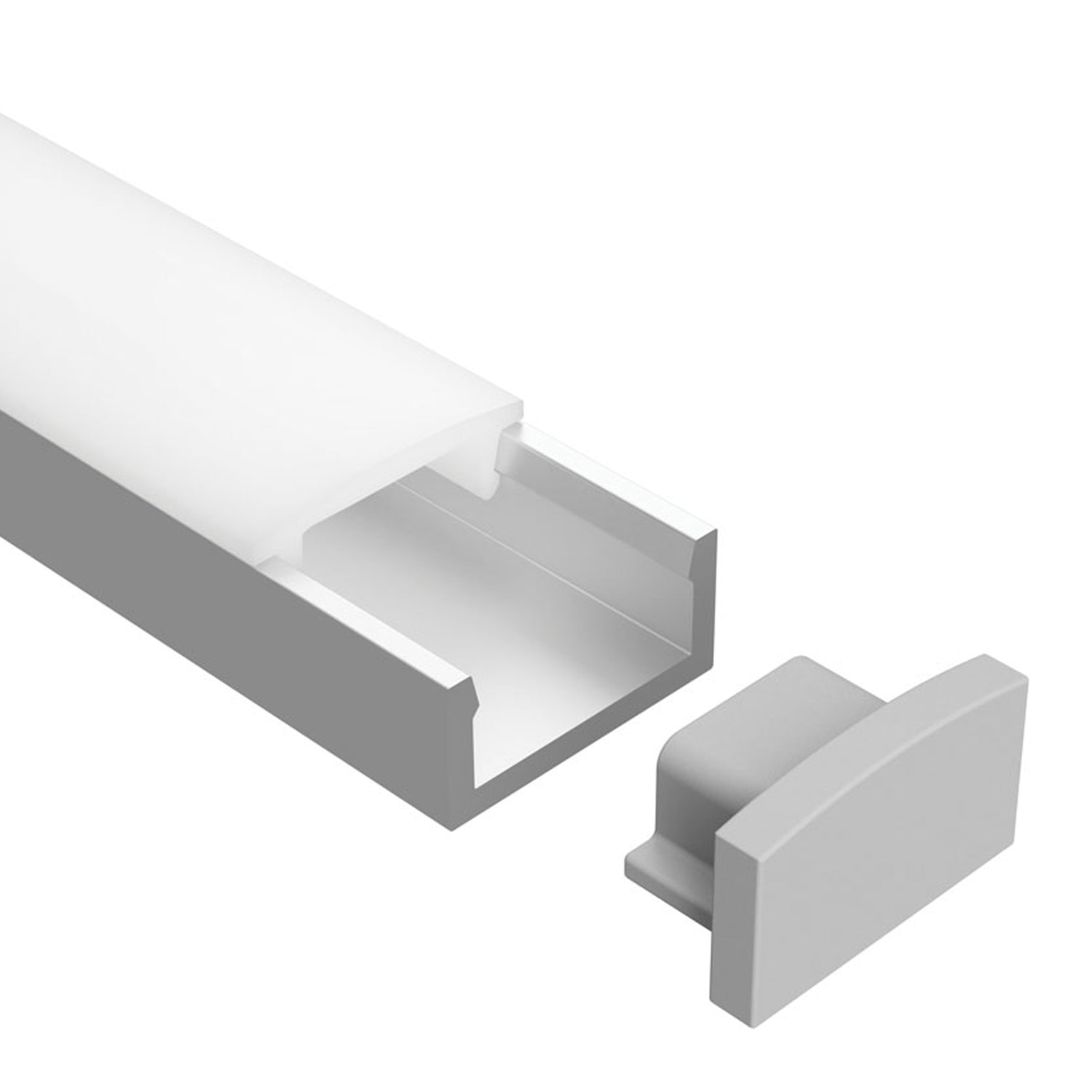 8mm x 6mm LED Channel 650 Micro Surface Mounted Profile in Silver - The ...
