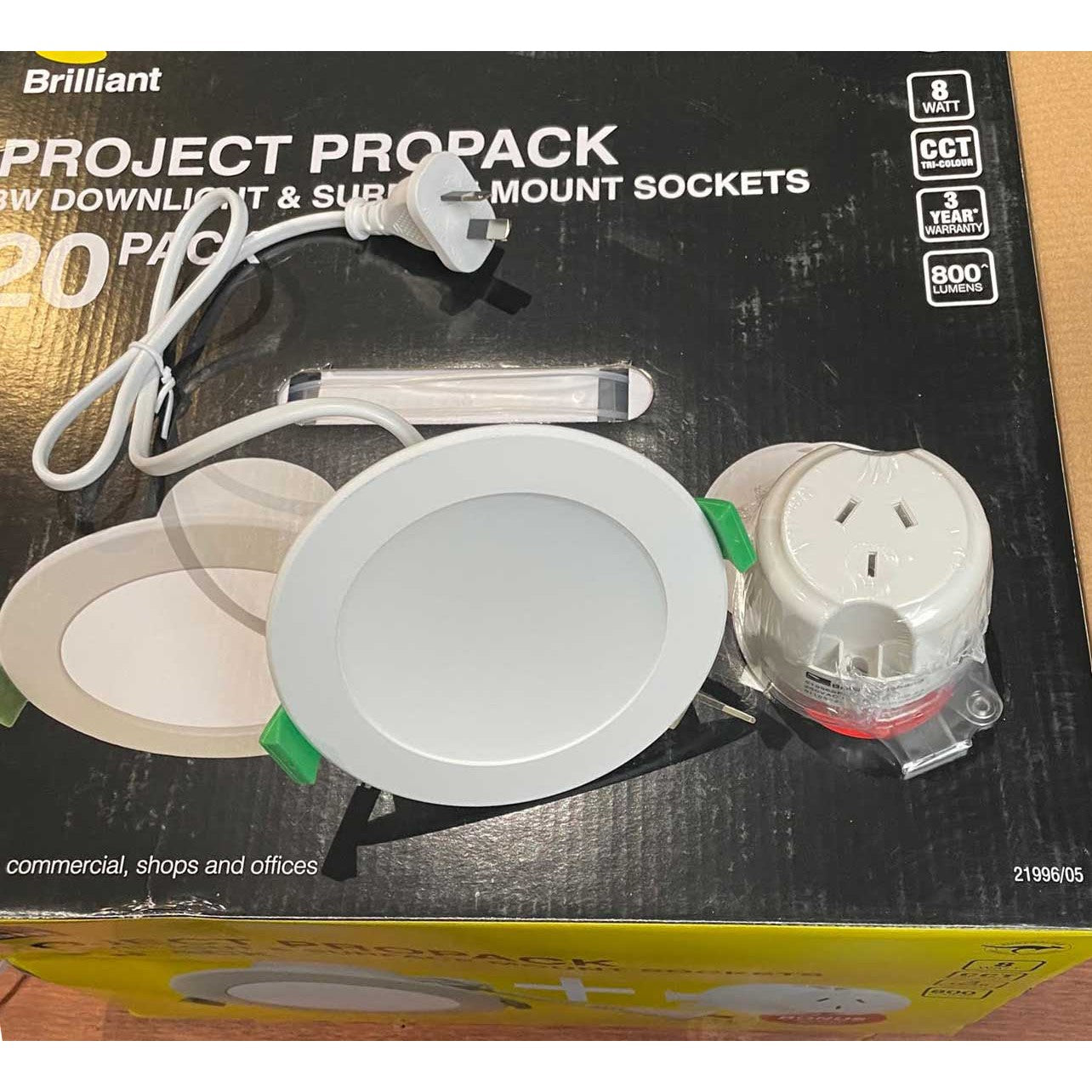 Project Propack LED Downlight and Socket 8w in White (20-PACK) - The Lighting Outlet NZ