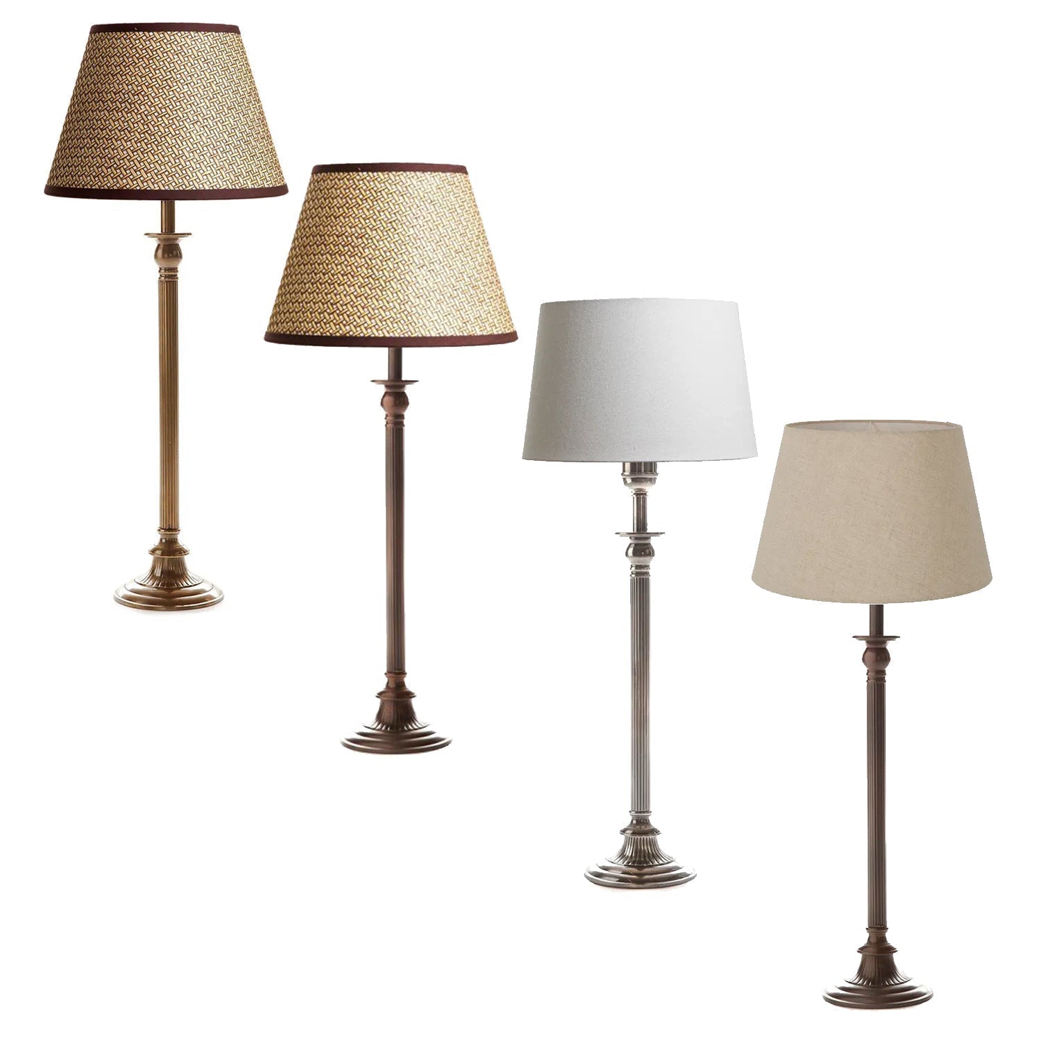 Chelsea Table Lamp 1x40w B22 in Brass, Dark Brass or Silver Base Emac ...