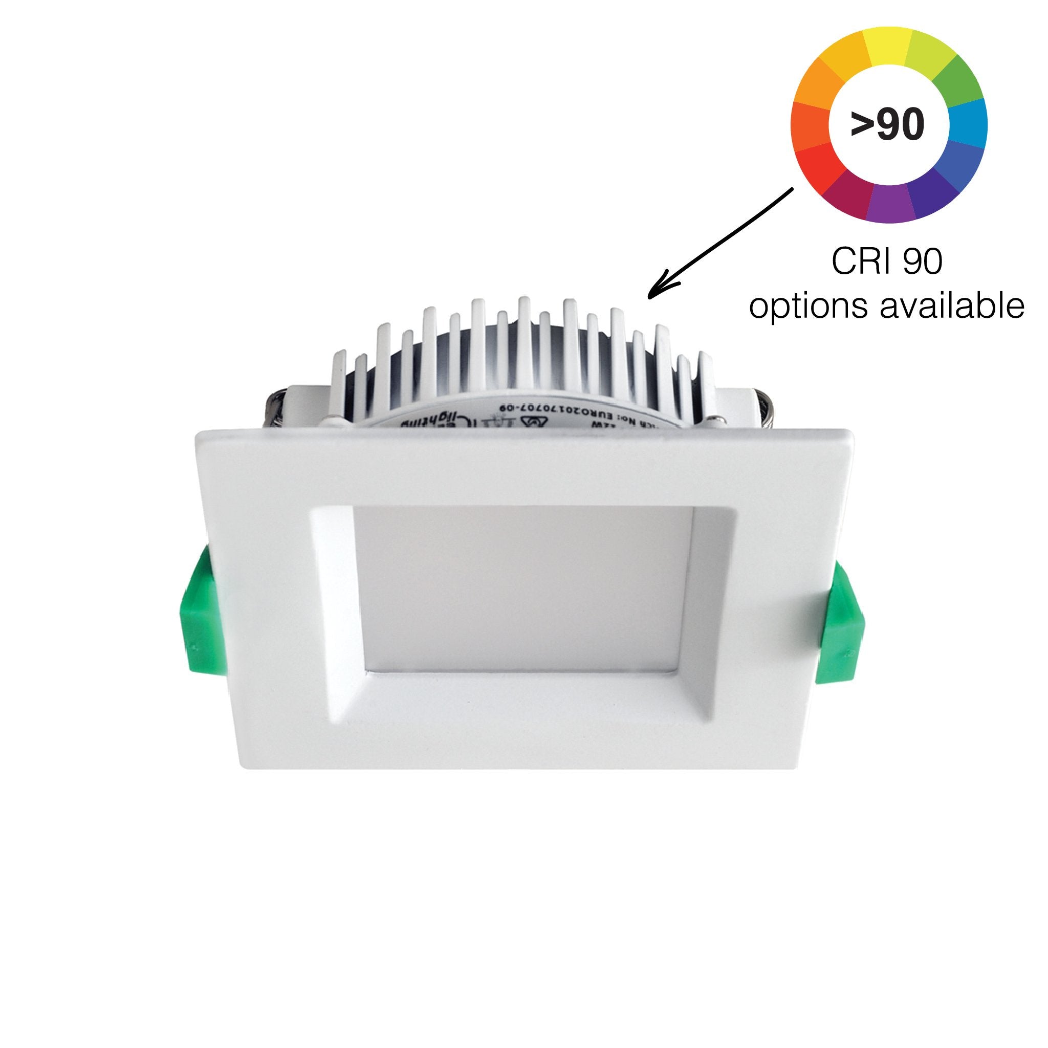 Geo12S - 12W Square Led Downlight Cct In White, Brushed Chrome, Silver ...