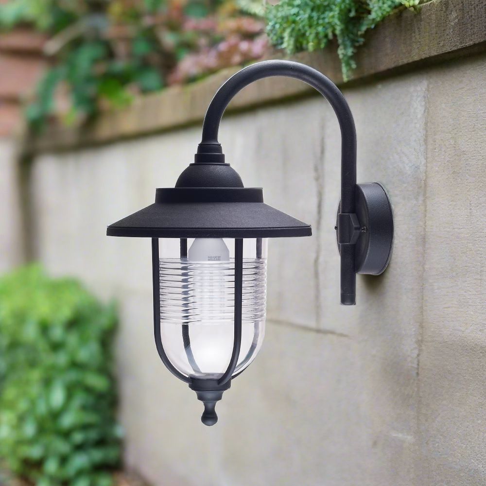 Polycarbonate Vintage Coach Light Lantern In Black Rust Proof Eurotech ...