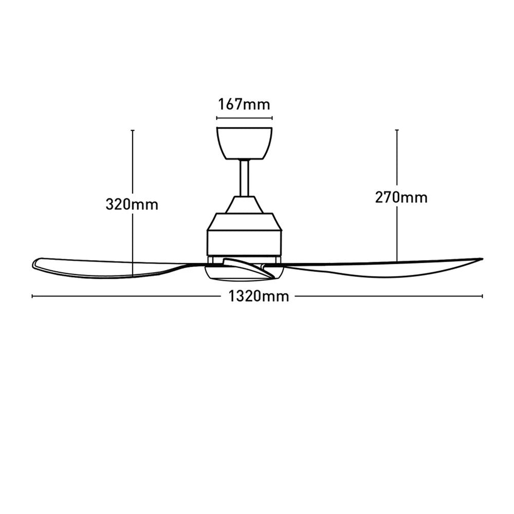 52" Jota 4B DC Ceiling Fan White with Light FC2118134WH Mercator Light ...