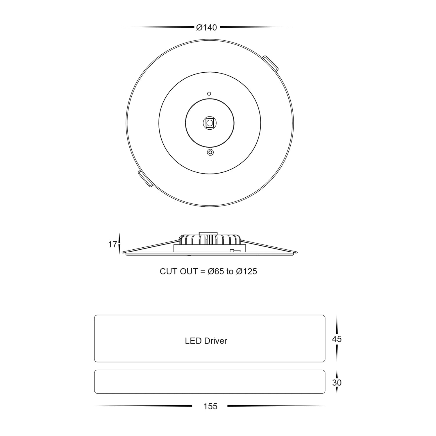 Recessed LED Spitfire Emergency Light 3w in Matt White - The Lighting ...