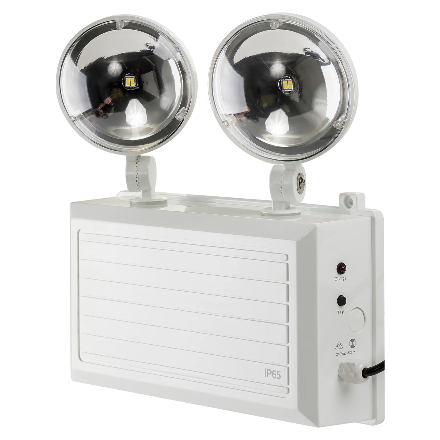 Twin Spot 2 x 3w Emergency Light in Matt White - The Lighting Outlet NZ
