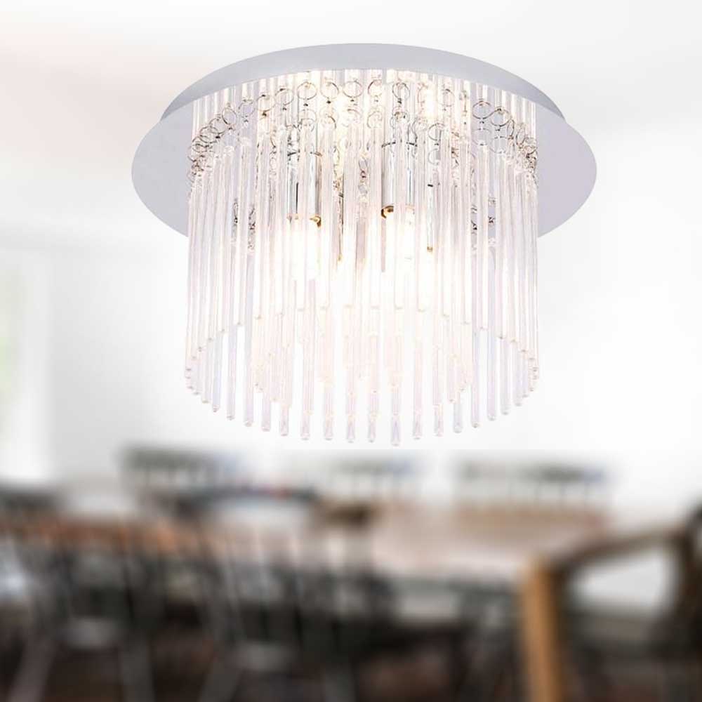 LED 5w Ceiling Light Medium Glasss 4Lt in Chrome - The Lighting Outlet NZ