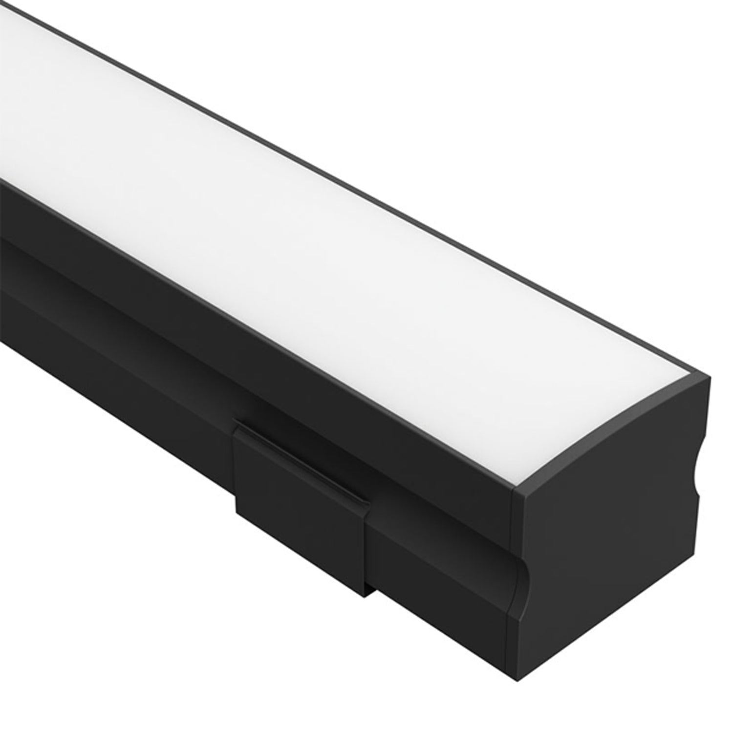 17mm x 15mm LED Channel 130 Medium Depth Surface Mounted Profile in Bl ...