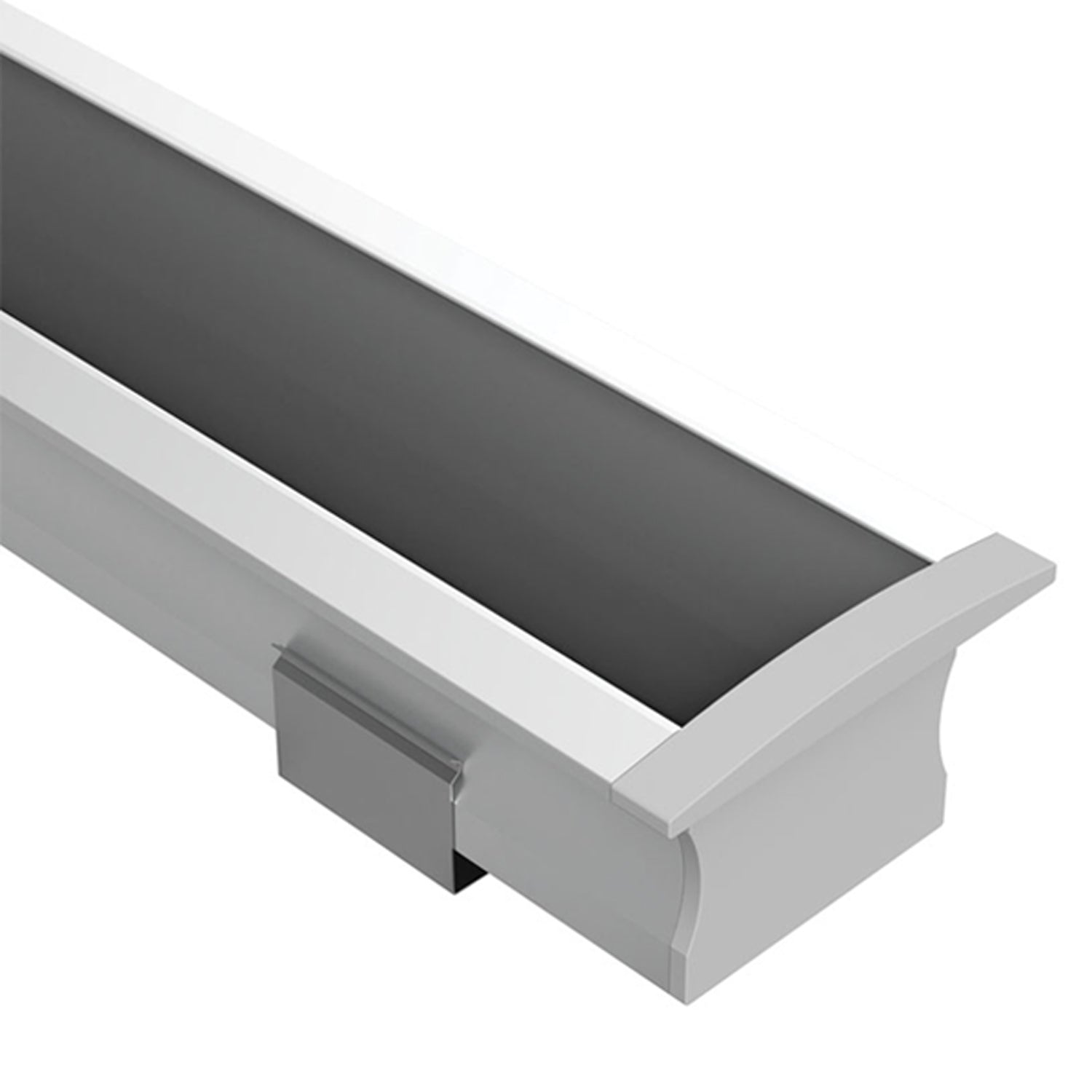 25mm x 15mm LED Channel 140 Medium Depth Recessed Profile in Black, Si ...