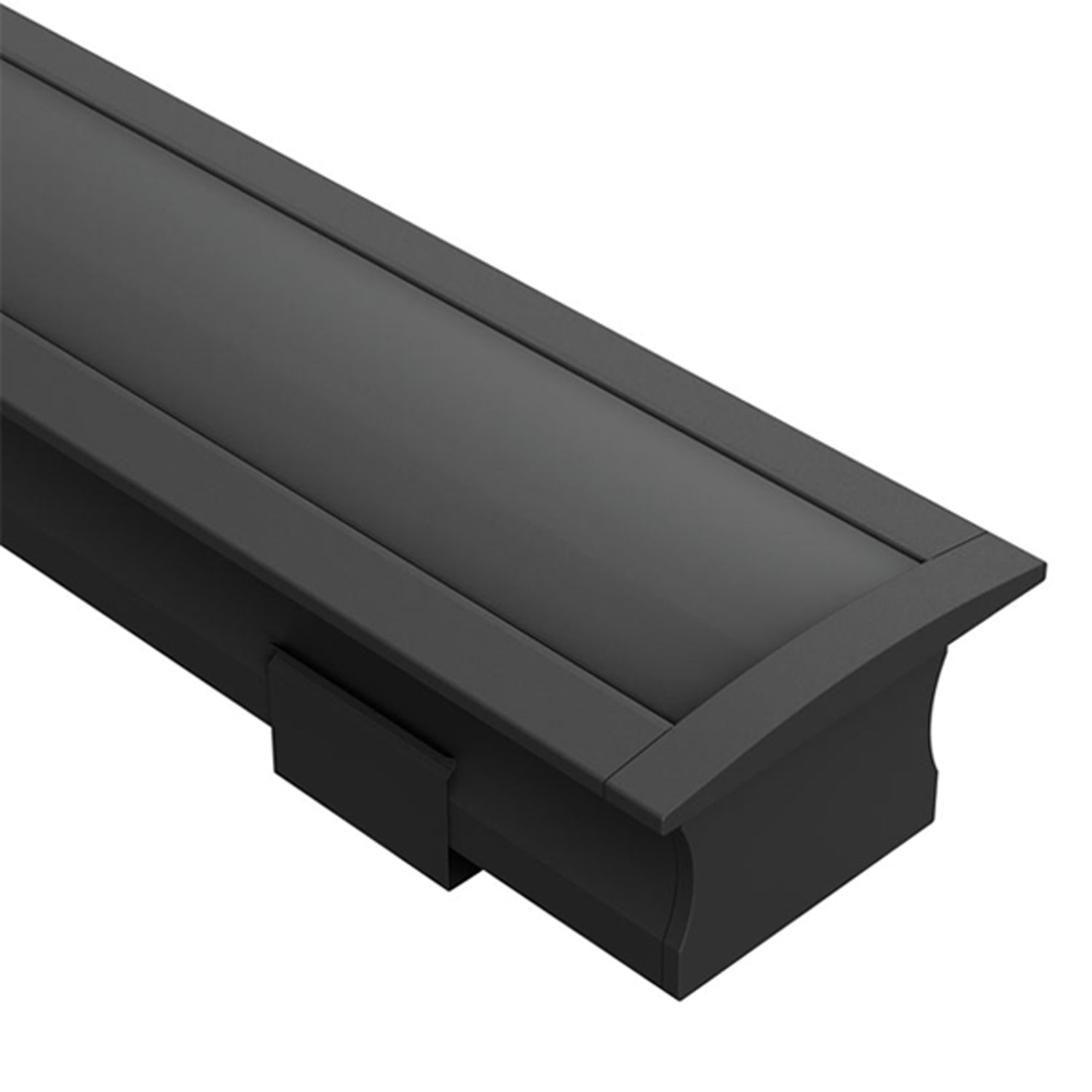 25mm x 15mm LED Channel 140 Medium Depth Recessed Profile in Black, Si ...