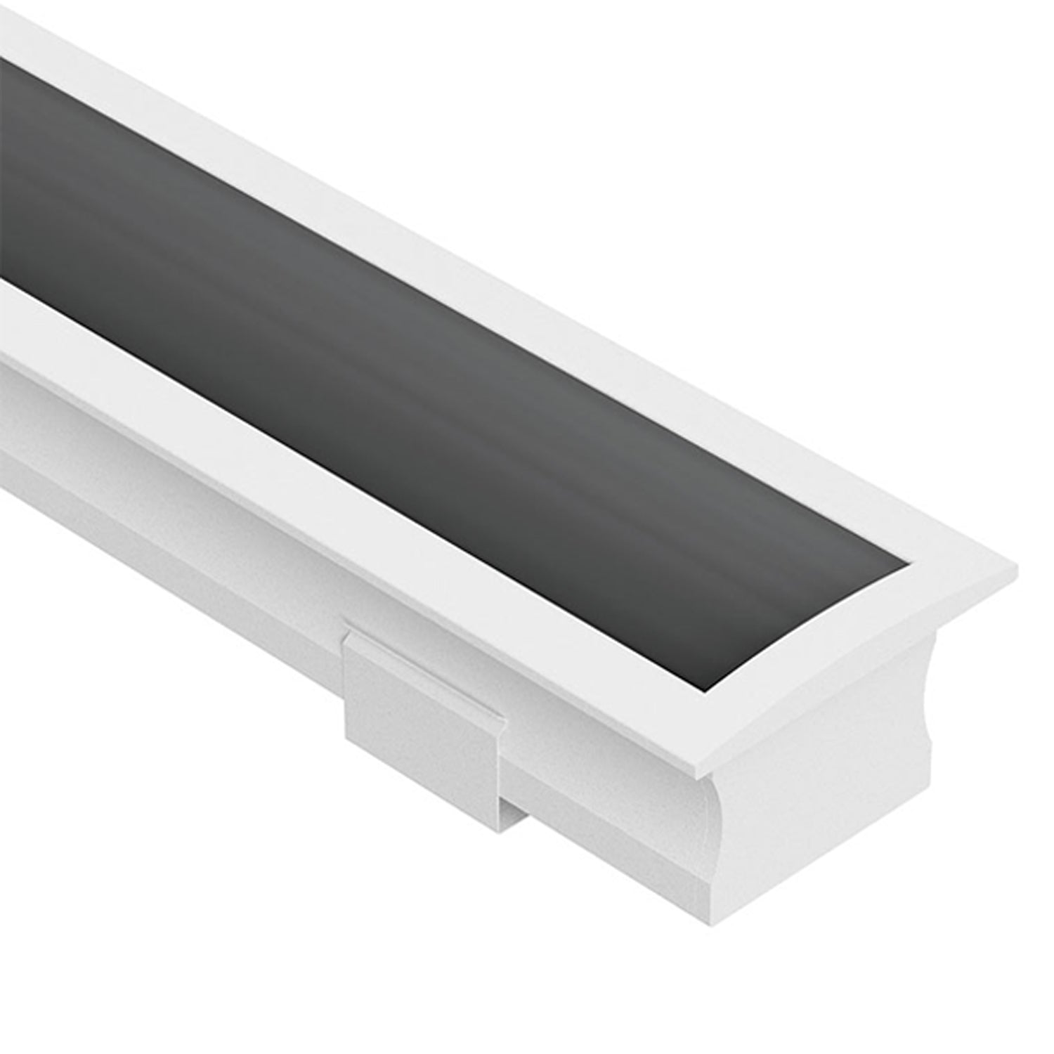 25mm x 15mm LED Channel 140 Medium Depth Recessed Profile in Black, Si ...