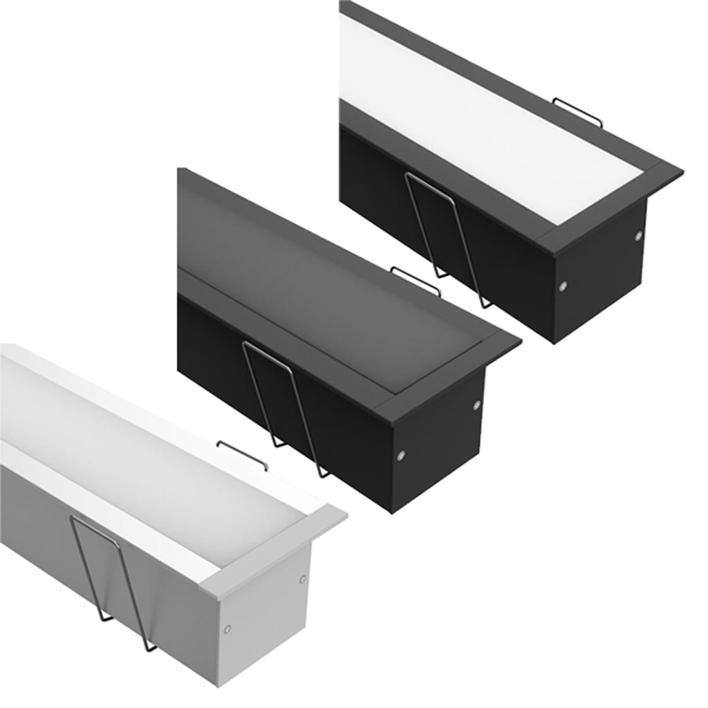 49mm x 48mm LED Channel 160 Deep Recessed Profile in Black, Silver or ...