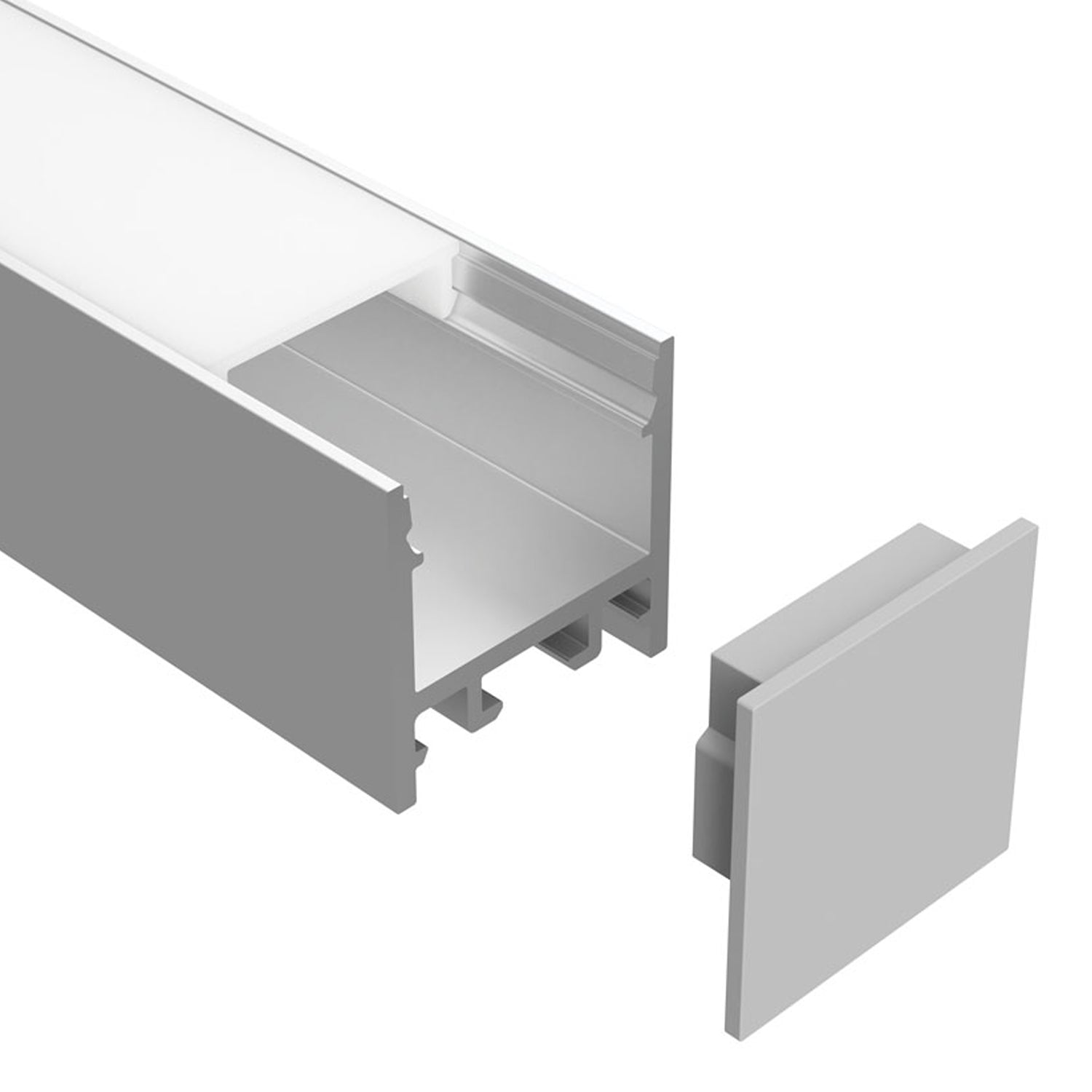 20mm x 20mm LED Channel 820 Surface Mounted Profile in Black or Silver ...