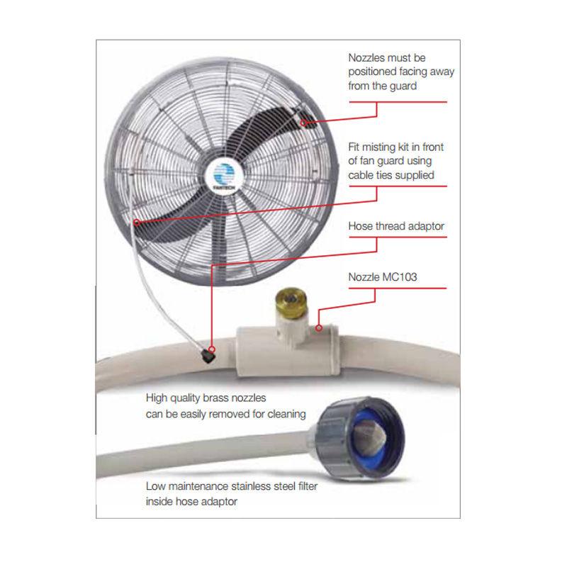 Misting Kits Available in 3, 5, or 7 Nozzles Fantech Trade FMK3, FMK5 ...